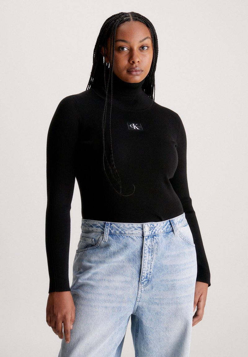 Calvin Klein Jeans Plus Plus Label Jumper Black Zalando De