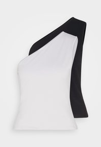 Weekday CINDY ONE SHOULDER TANK 2 PACK - Topp - black/light grey/hall ...