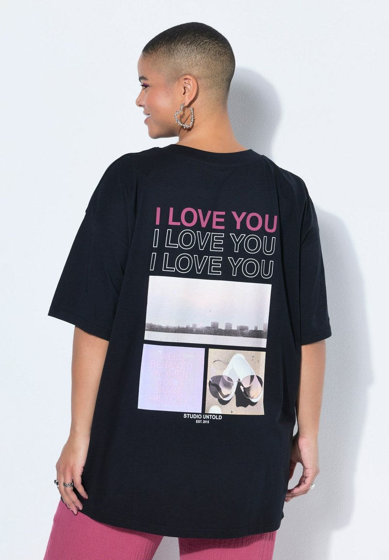 Studio Untold PHOTO WITH STATEMENT - Print T-shirt - black - Zalando