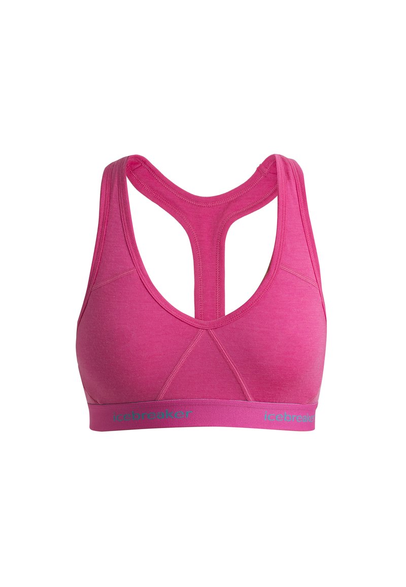 Icebreaker SPRITE RACERBACK - Medium support sports bra - tempo/pink ...