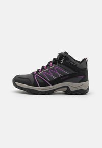HI-TEC BOBCAT MID WP WOMENS - Chaussures de marche - black/charcoal/purple/noir - ZALANDO.FR
