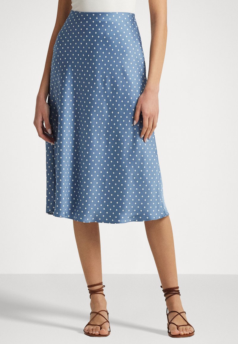 Lauren Ralph Lauren SHARAE MID - A-Linien-Rock - blue/cream/offwhite - Zalando.de