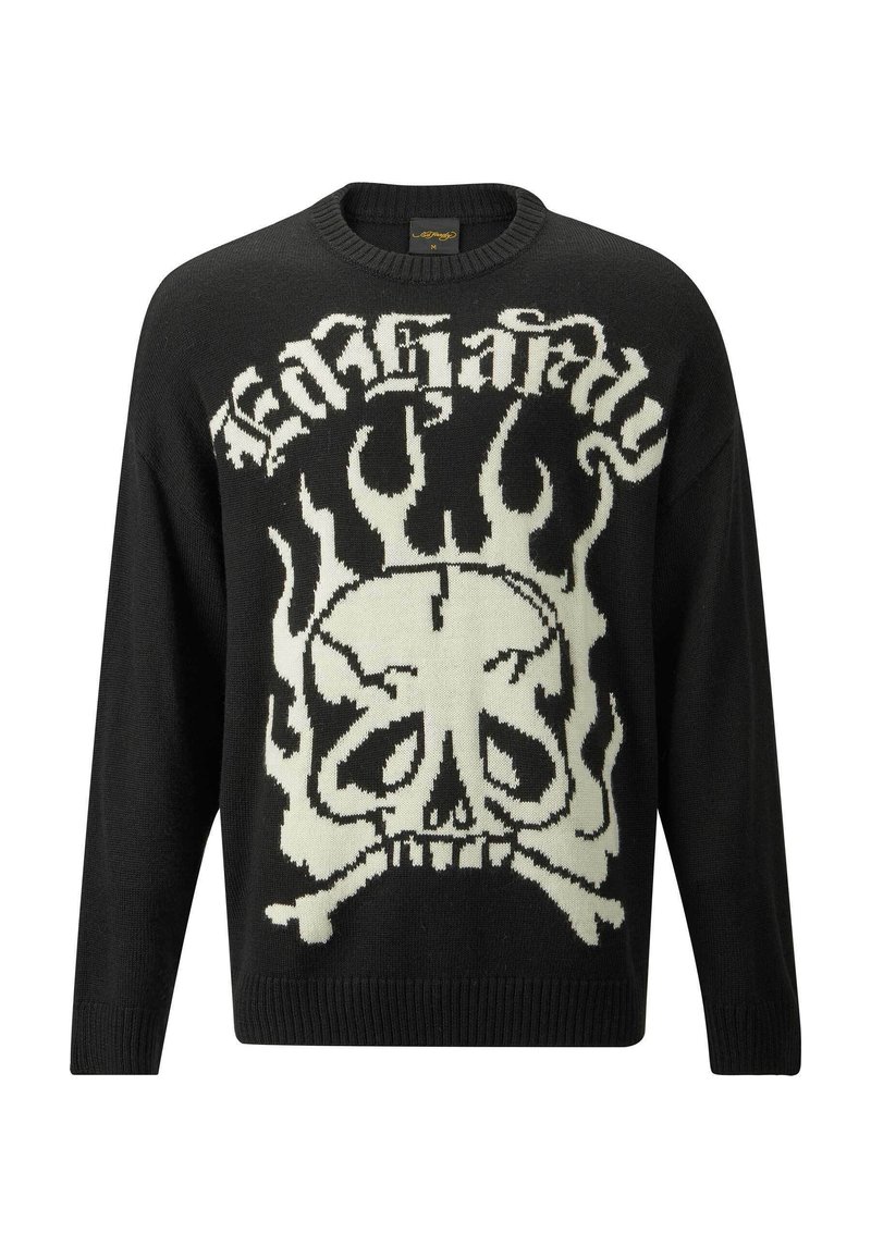 Ed Hardy SKULL IN FLAMES - Jumper - black off white/black - Zalando.ie