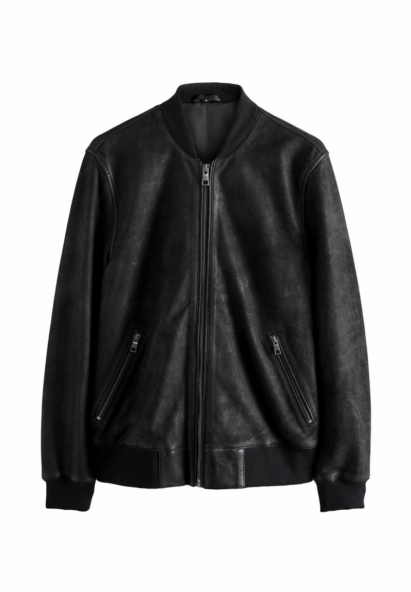Next REGULAR FIT - Leather jacket - black - Zalando