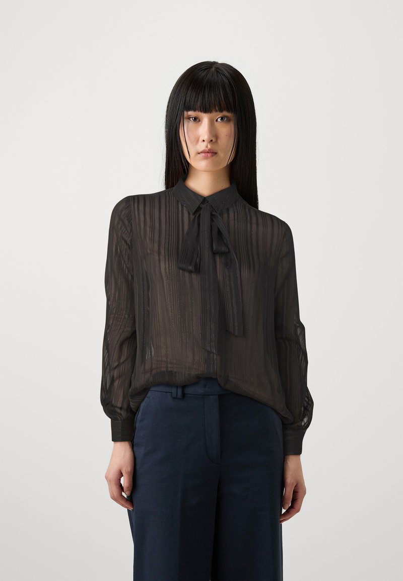 Guess ORIANE BOW - Button-down blouse - jet black/black - Zalando.ie