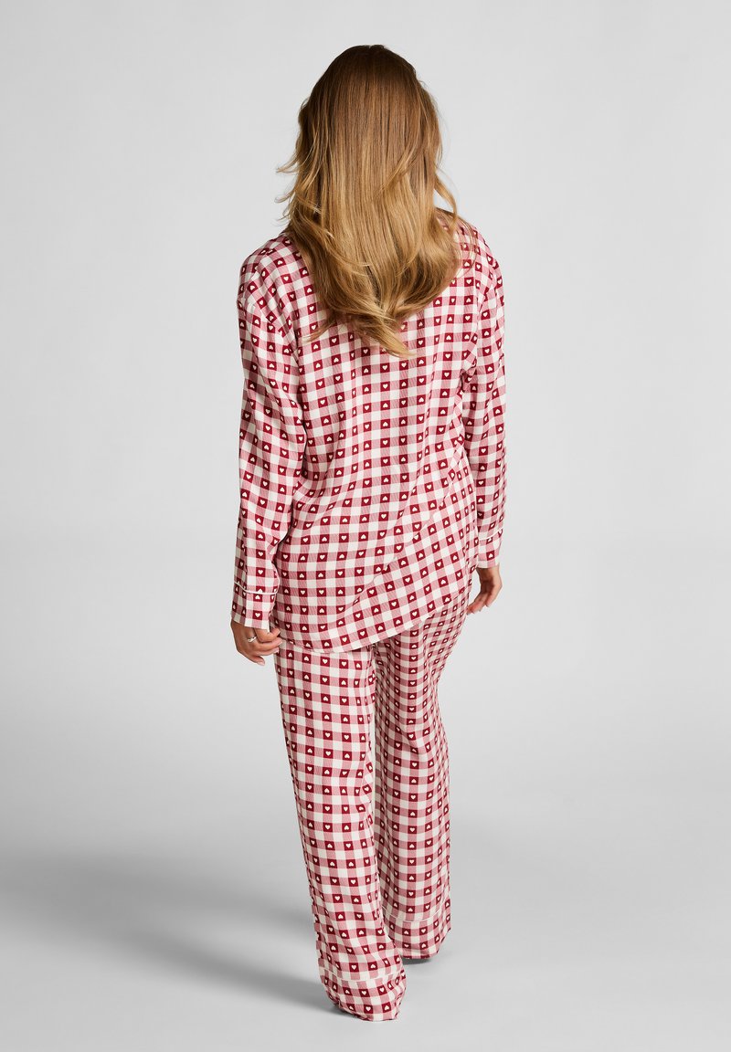 Hunkemöller PRINT - Pyjama set - red dahlia/red - Zalando