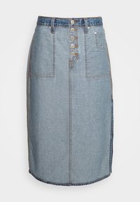 Levi's® REVERS SIDE SLIT - Denim skirt - soft as butter mid/light-blue ...