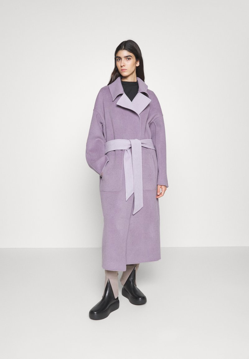 Calvin Klein DF WOOL REVERSIBLE WRAP COAT - Classic coat - lilac dusk ...