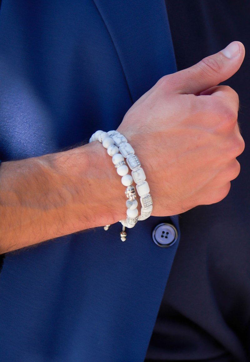 GT collection HOWLITE BUDDHA - Armband - white/weiß - Zalando.at