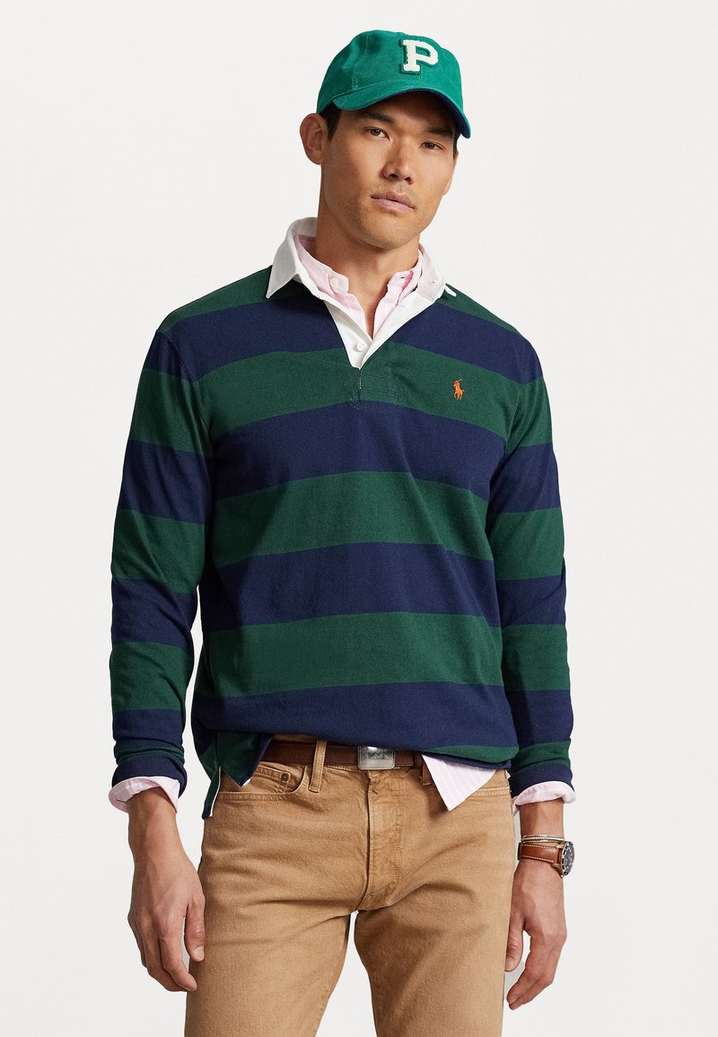 Polo Ralph Lauren RUGBY LONG SLEEVE - Pikeepaita - cruise navy/ college green/sininen - Zalando.fi