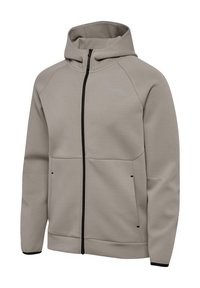 Hummel TECH REGULAR HOODIE - Zip-up sweatshirt - rock ridge/taupe - Zalando