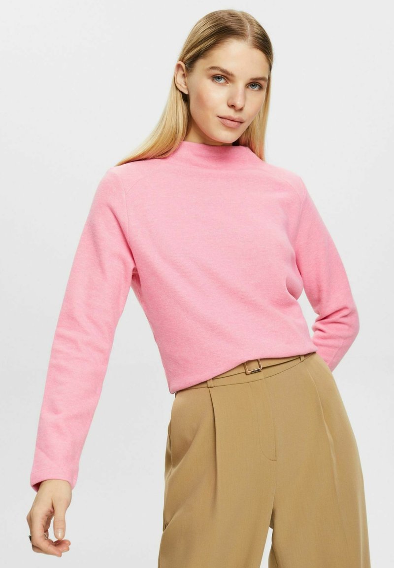edc by Esprit HIGH NECK - Strickpullover - pink fuchsia/pink meliert ...