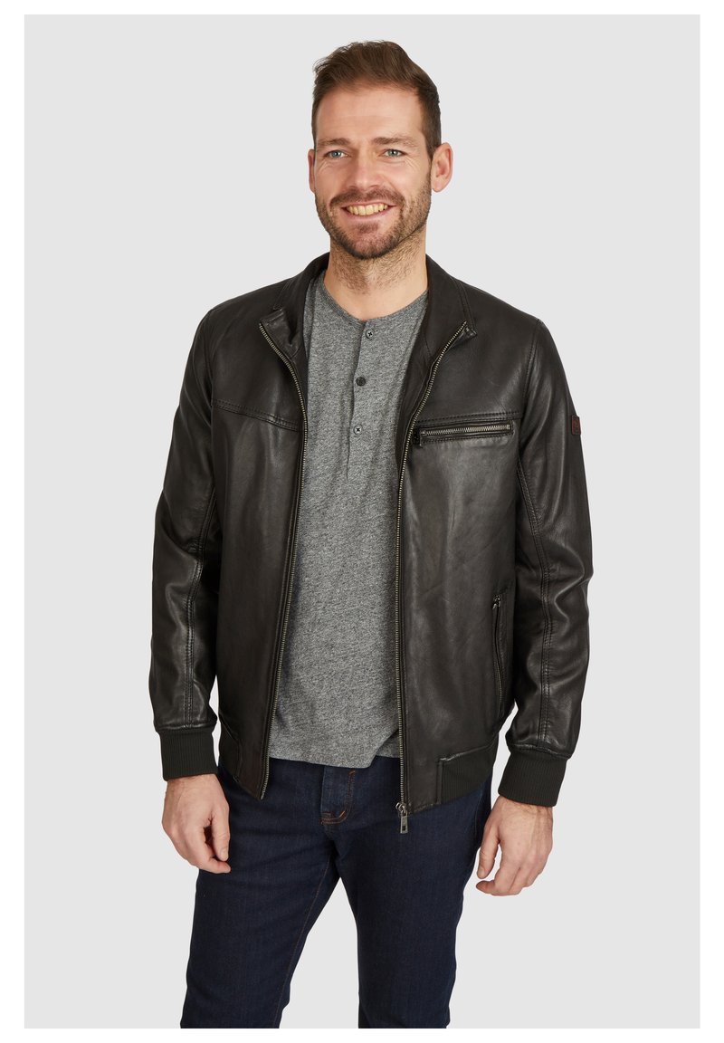 Bugatti LEONARDO - Leather jacket - schwarz/black - Zalando.de