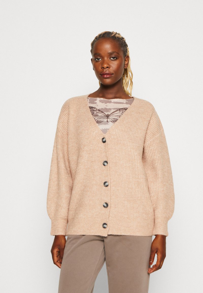 Cotton On COSY LUXE BOXY CARDIGAN - Cardigan - shortbread marle/beige ...