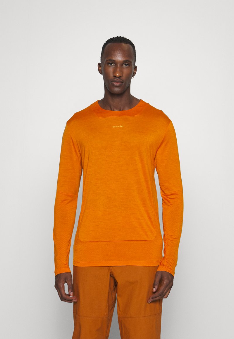 icebreaker MERINO ZONEKNIT - Long sleeved top - DARK ORANGE/orange ...