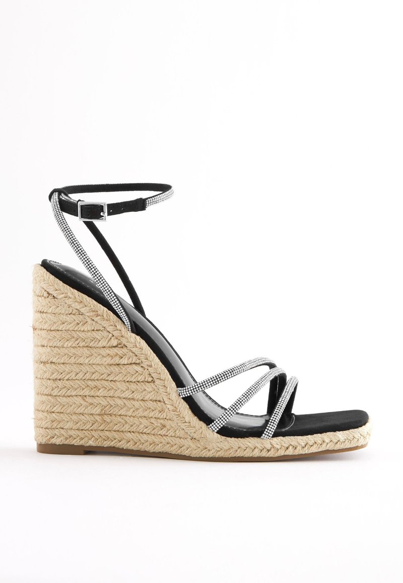 Next FOREVER COMFORTÂ® BLING STRAP HIGH WEDGES - Keilsandalette - black ...