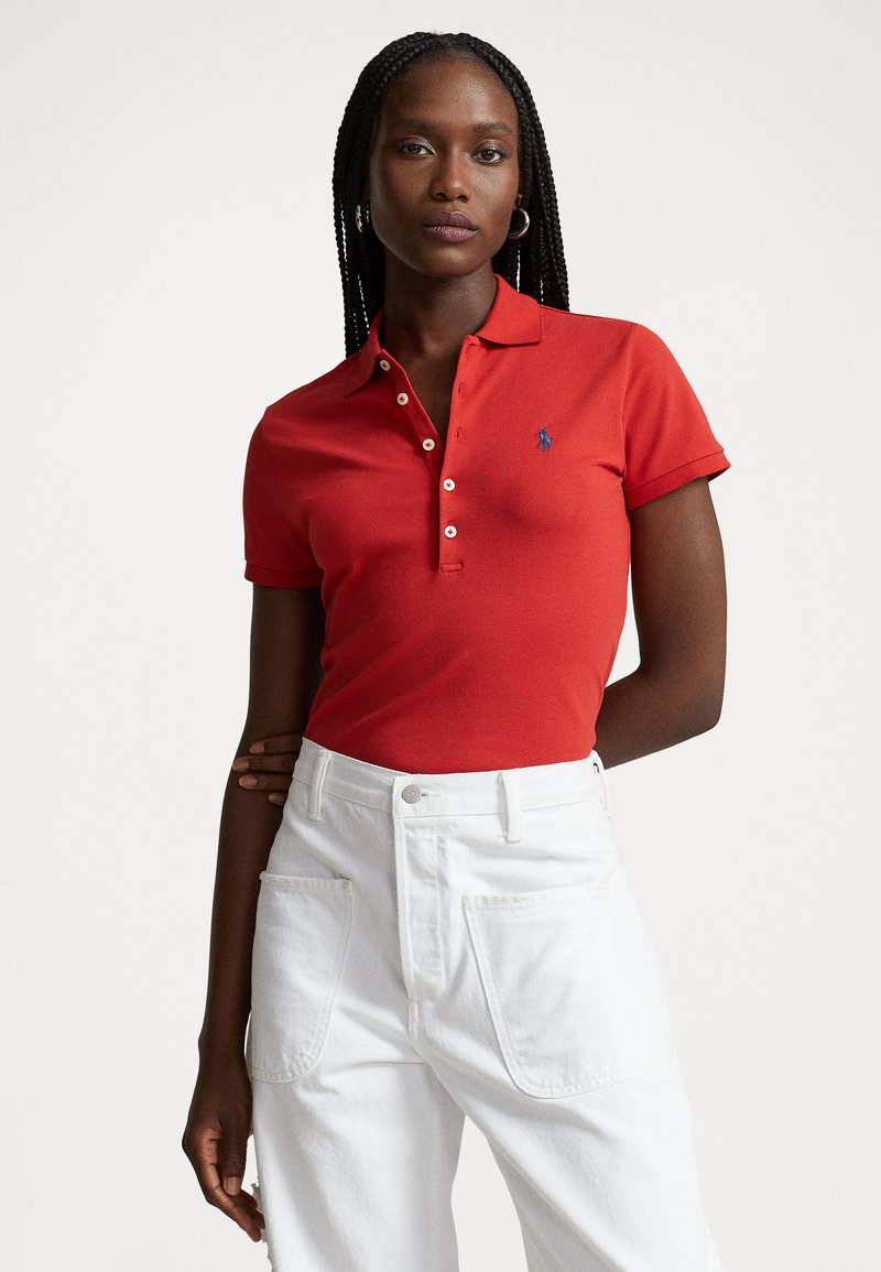 Polo Ralph Lauren JULIE SLIM SHORT SLEEVE - Pólóing - faded red/piros - Zalando.hu