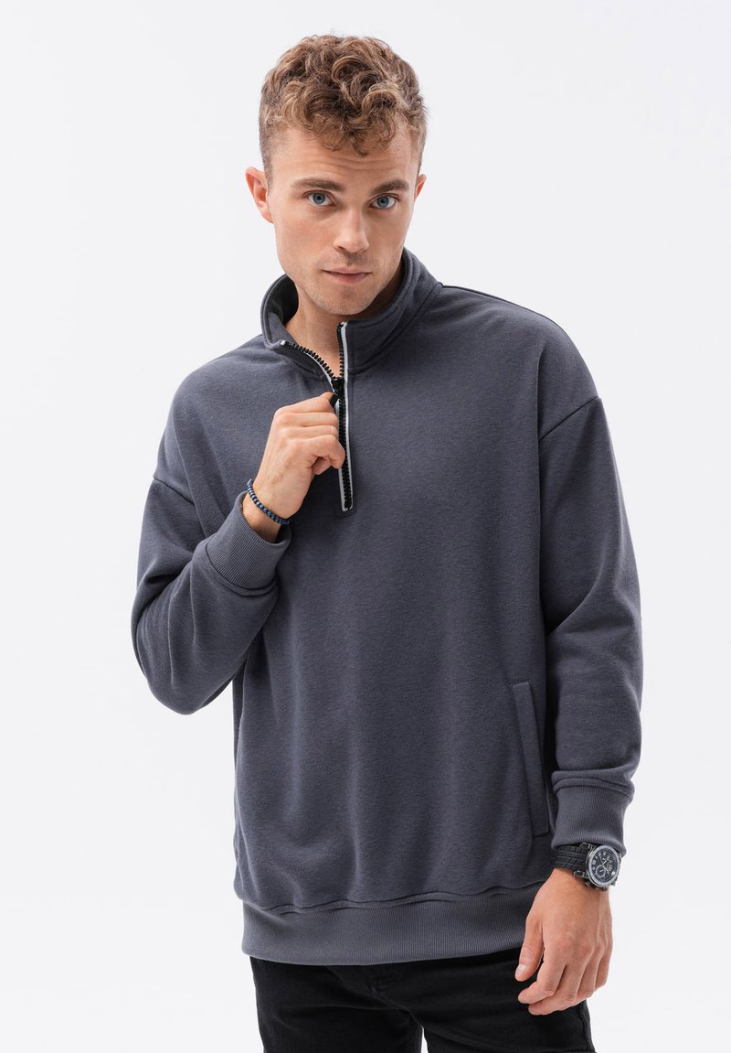 Ombre ZIPPED COLLAR - Sweatshirt - dark blue/dunkelblau - Zalando.at