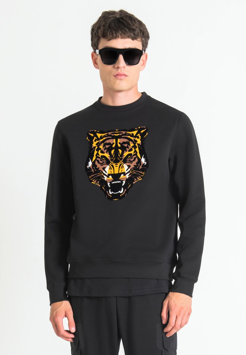 Antony Morato REGULAR FIT WITH TIGER PRINT - Sudadera - black/negro ...
