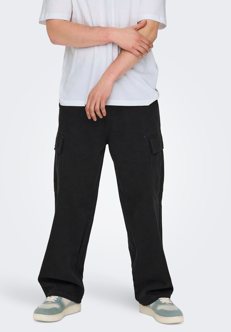 Only & Sons ONSPOWER LOOSE PANT - Cargobyxor - black/svart - Zalando.se