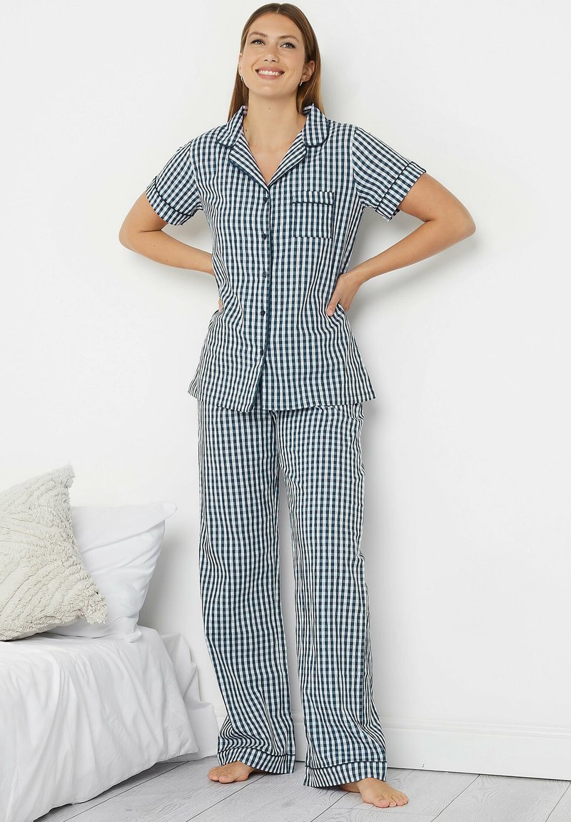 Long Tall Sally CHECK PRINT SET - Pyjamas - navy/blå - Zalando.se