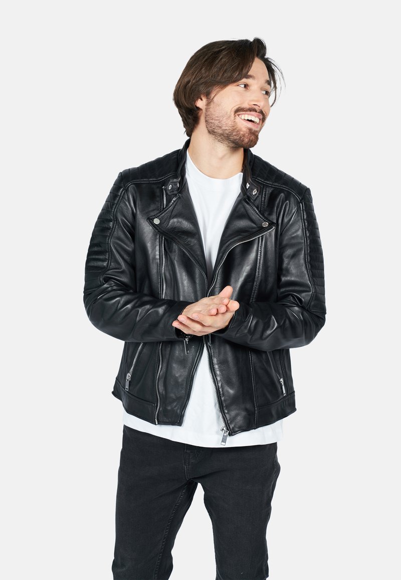 Freaky Nation CROSSOVER - Leather jacket - black - Zalando.co.uk