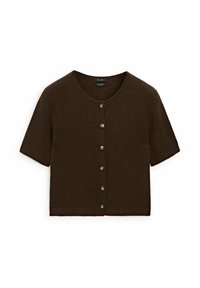 Massimo Dutti SHORT SLEEVE - Strickjacke - mottled dark brown ...