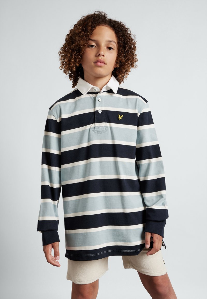Lyle & Scott STRIPE RUGBY - Poloshirts - slate blue/lyseblå - Zalando.dk