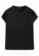 Massimo Dutti SHORT SLEEVE MERCERISED - Basic T-shirt - black - Zalando ...