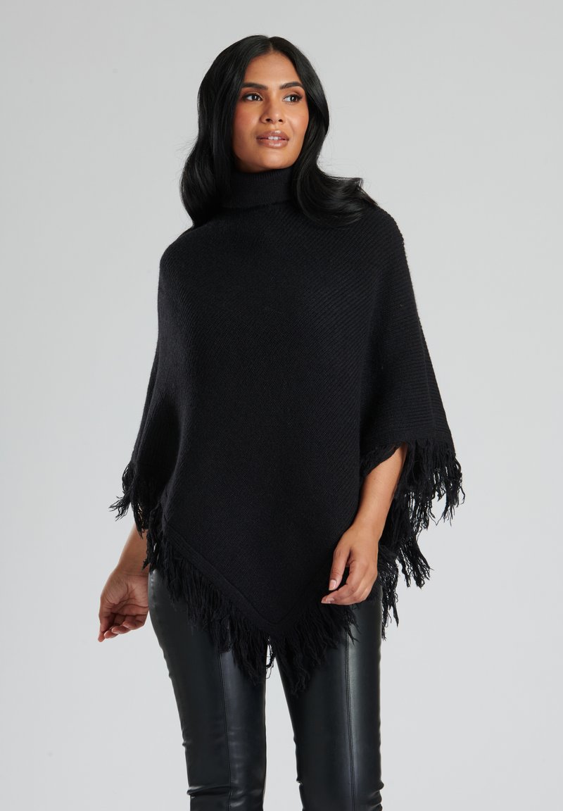 South Beach POLAR NECK PONCHO - Cape - black/schwarz - Zalando