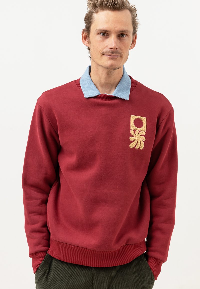 Rhythm EMBROIDERED CREW - Sweatshirt - red/rot - Zalando.de
