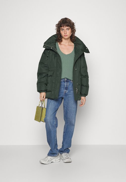 Marc O'Polo DIAMOND QUILTING DETACHABLE HOOD WELT POC - Daunenjacke - pine forest/grün - Zalando.ch