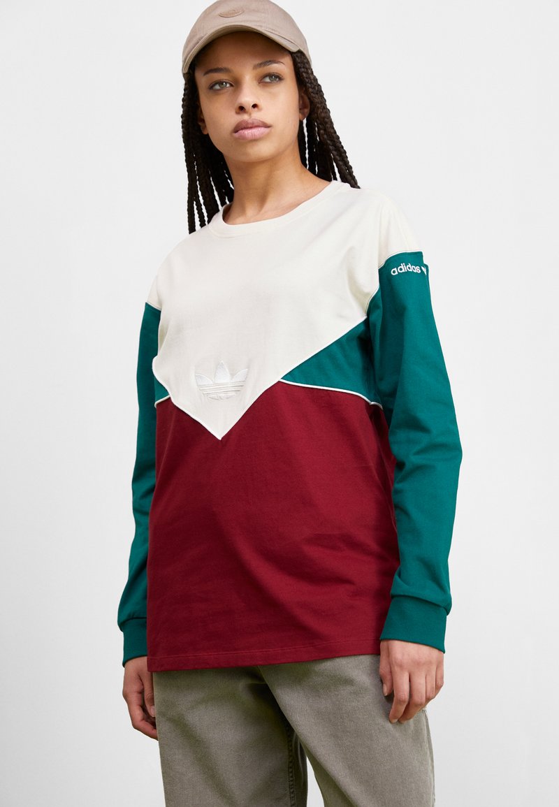 adidas Originals Topper langermet - white/collegiate green/collegiate ...