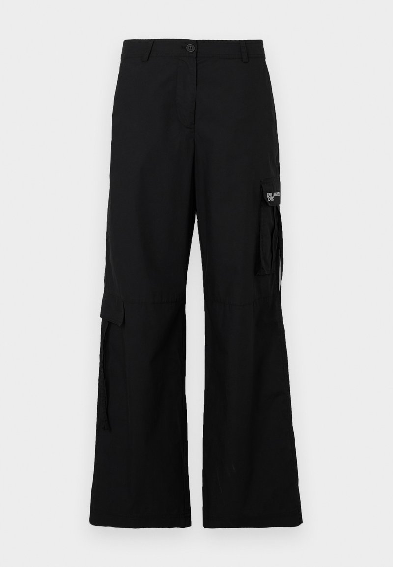 Karl Lagerfeld Jeans Cargo trousers - washed black/black denim ...