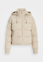 Polo Ralph Lauren CABLE KNIT HOODED DOWN COAT - Dunjacka - tuscan beige ...