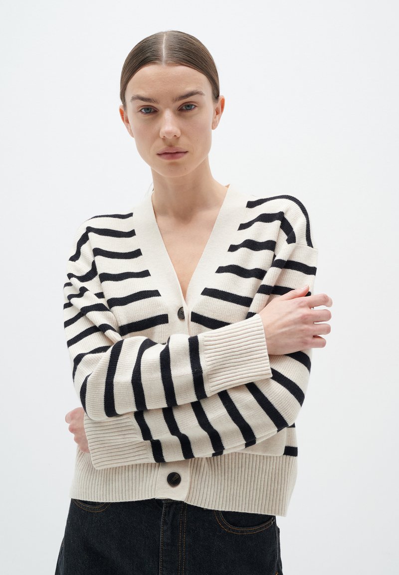 InWear RAFEEIW SMALL - Cardigan - french oak black/bej - Zalando.ro