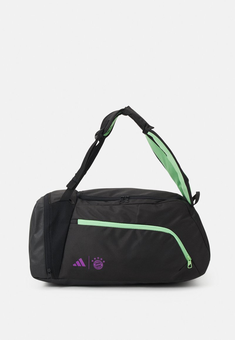 adidas Performance FC BAYERN DUFFEL - Sports bag - black/super green ...