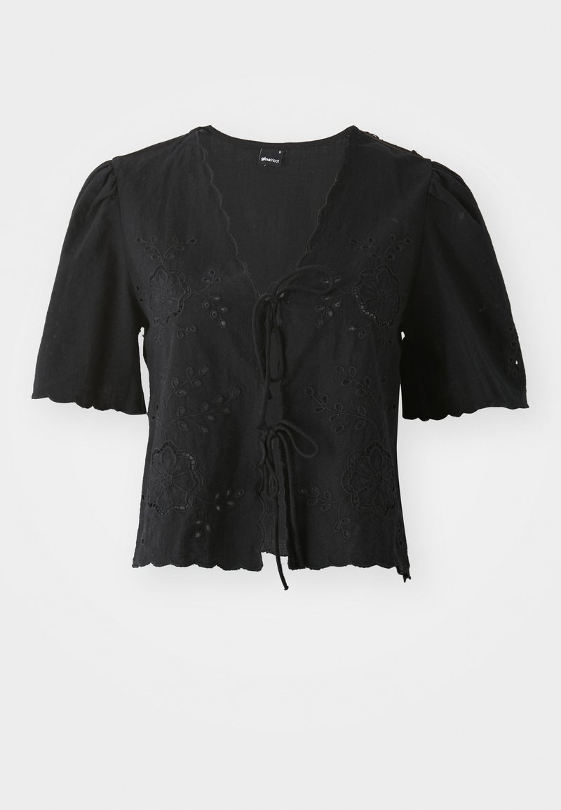 Gina Tricot SCALLOP EDGE - Blouse - black - Zalando.co.uk