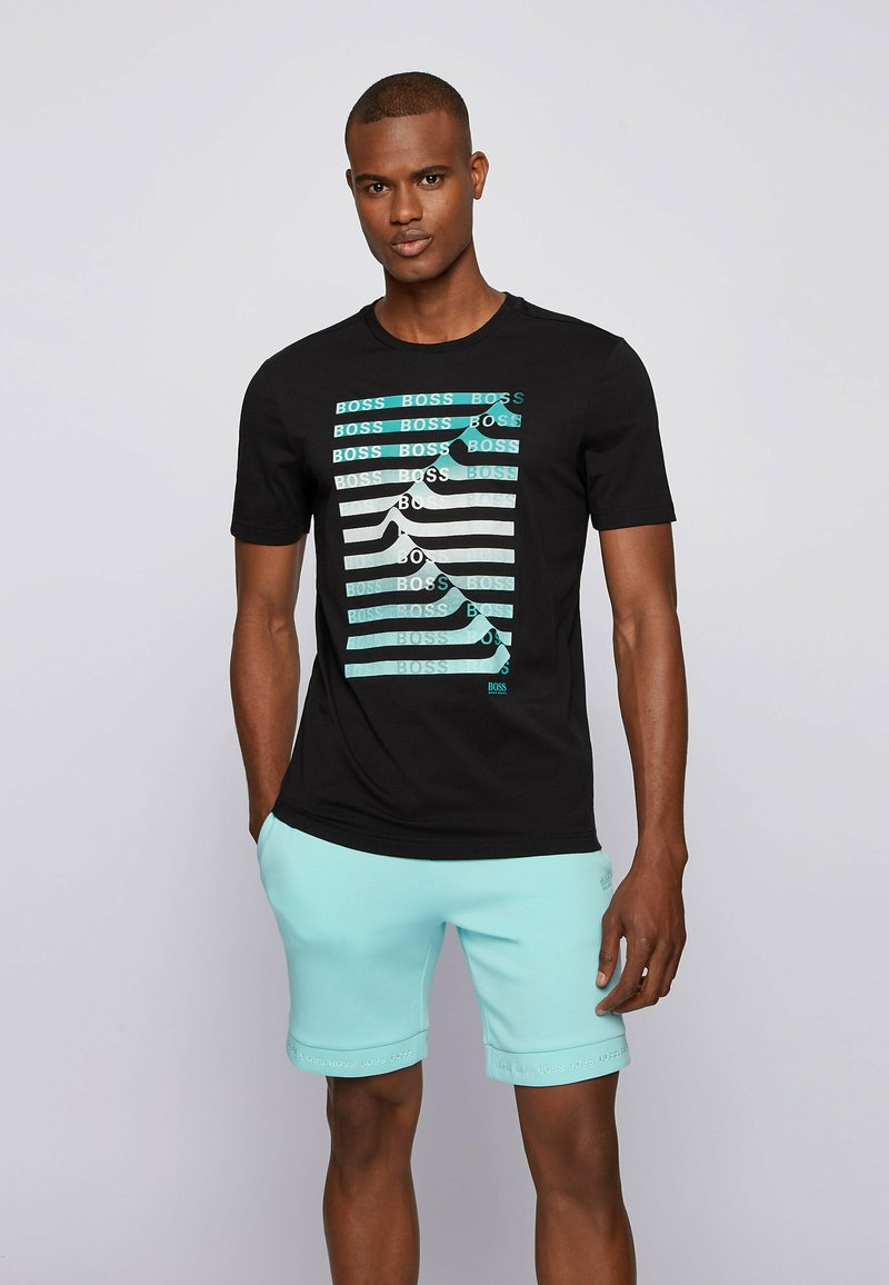BOSS Print T-shirt - black - Zalando.co.uk