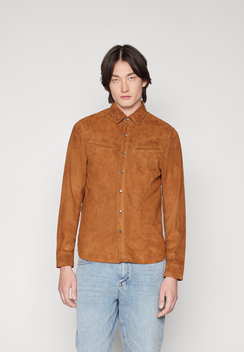 AllSaints NAVARRO - Lederjacke - hickory brown/cognac - Zalando.de