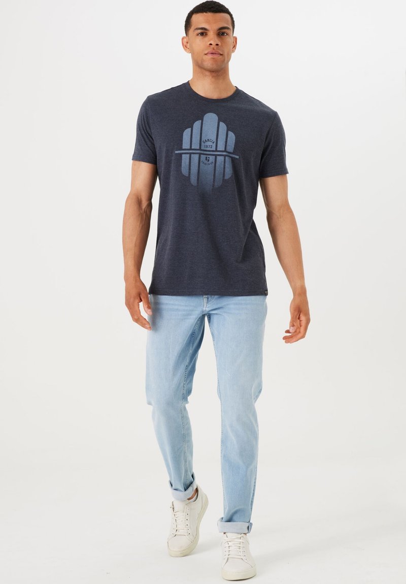 Garcia Print T-shirt - dark moon/blue - Zalando