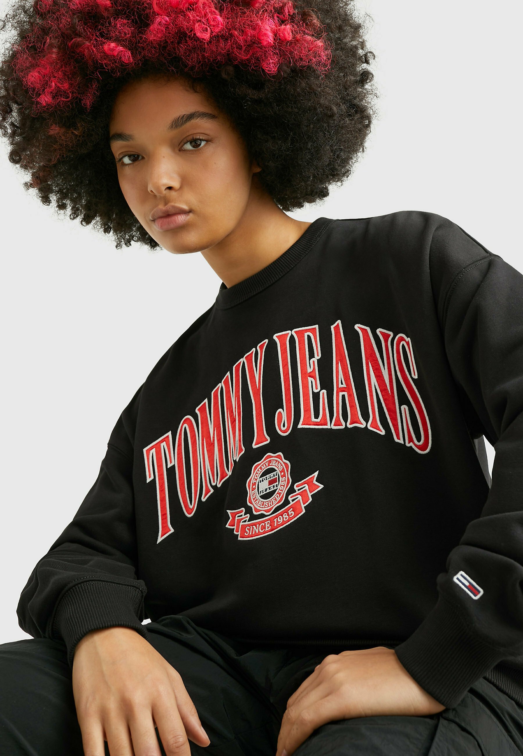 Tommy Jeans PREP OVERSIZED Sweatshirt black schwarz Zalando
