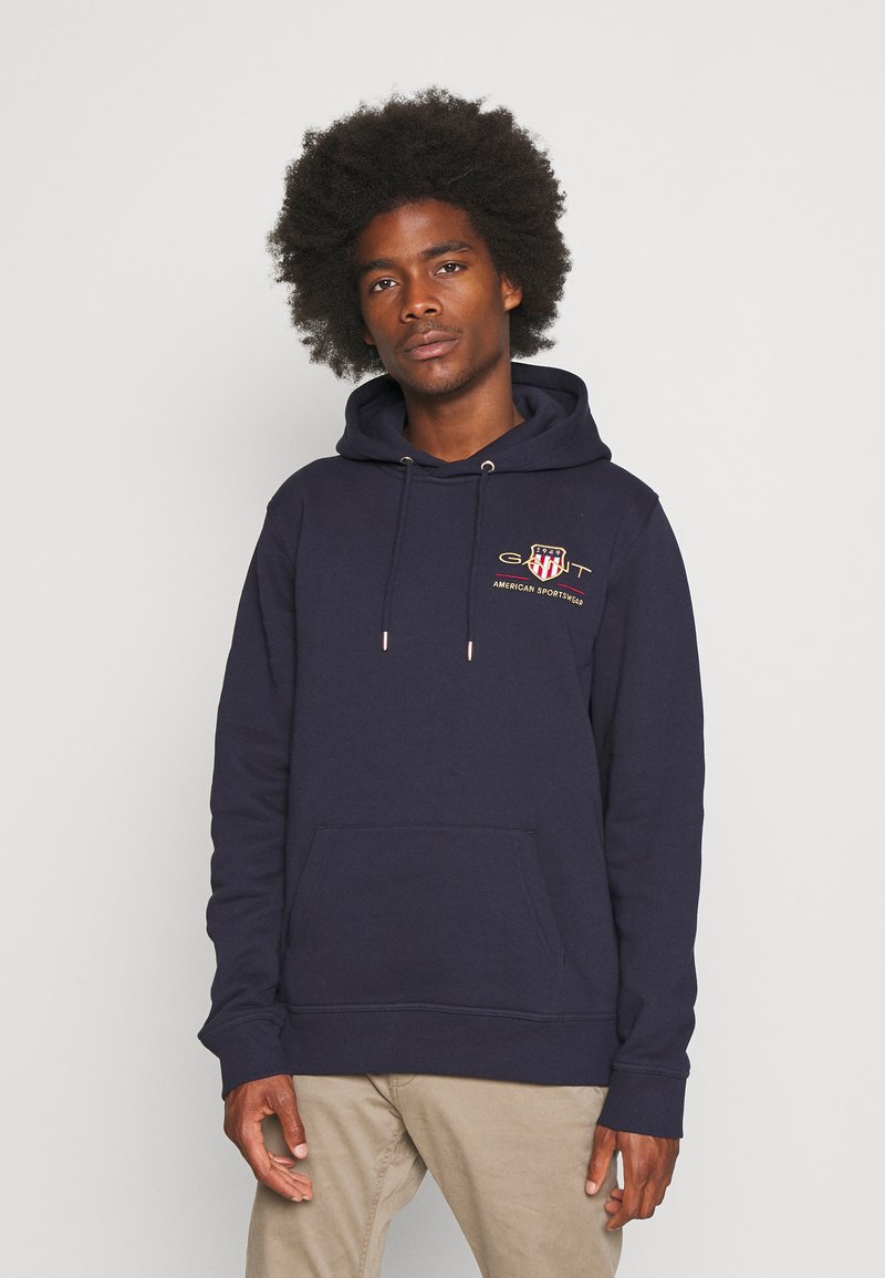 GANT MEDIUM ARCHIVE SHIELD HOODIE - Luvtröja - evening blue/mörkblå ...