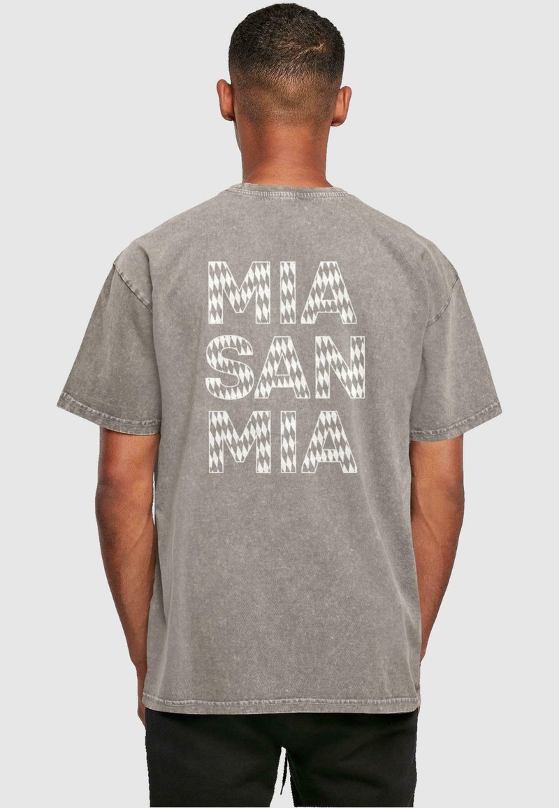 FC Bayern München LOGO ACID WASHED HEAVY - T-Shirt print - asphalt/grau ...