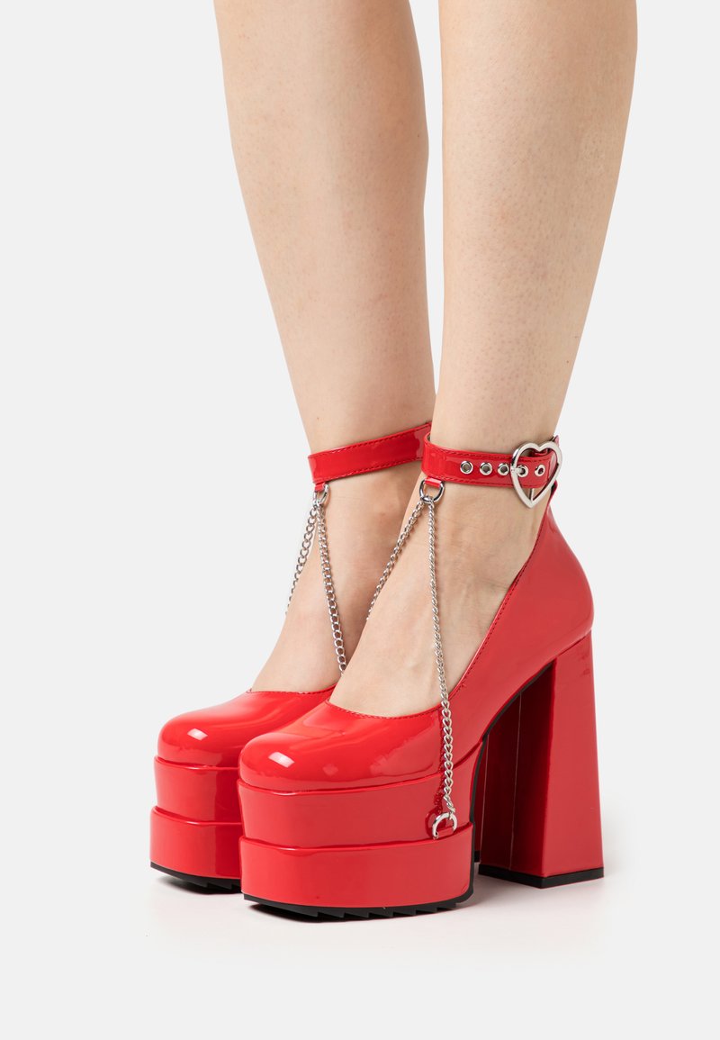 LAMODA SWEERHEART CHUNKY PLATFORM - Platform heels - red/red - Zalando.ie