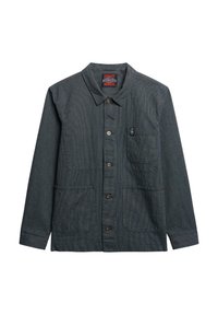 Superdry MERCHANT STRIPE WORKER - Summer jacket - indigo stripe/blue ...
