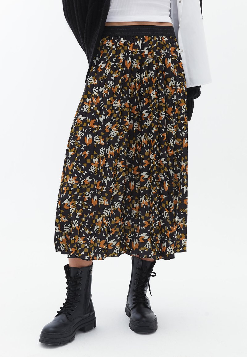 OXXO MODISCHEN - Jupe trapèze - geo print/noir - ZALANDO.BE