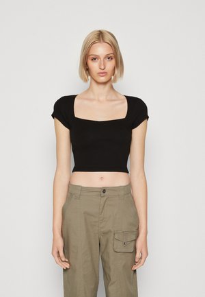 Hollister Co. RUCHED BUST - T-Shirt print - casual black/schwarz ...