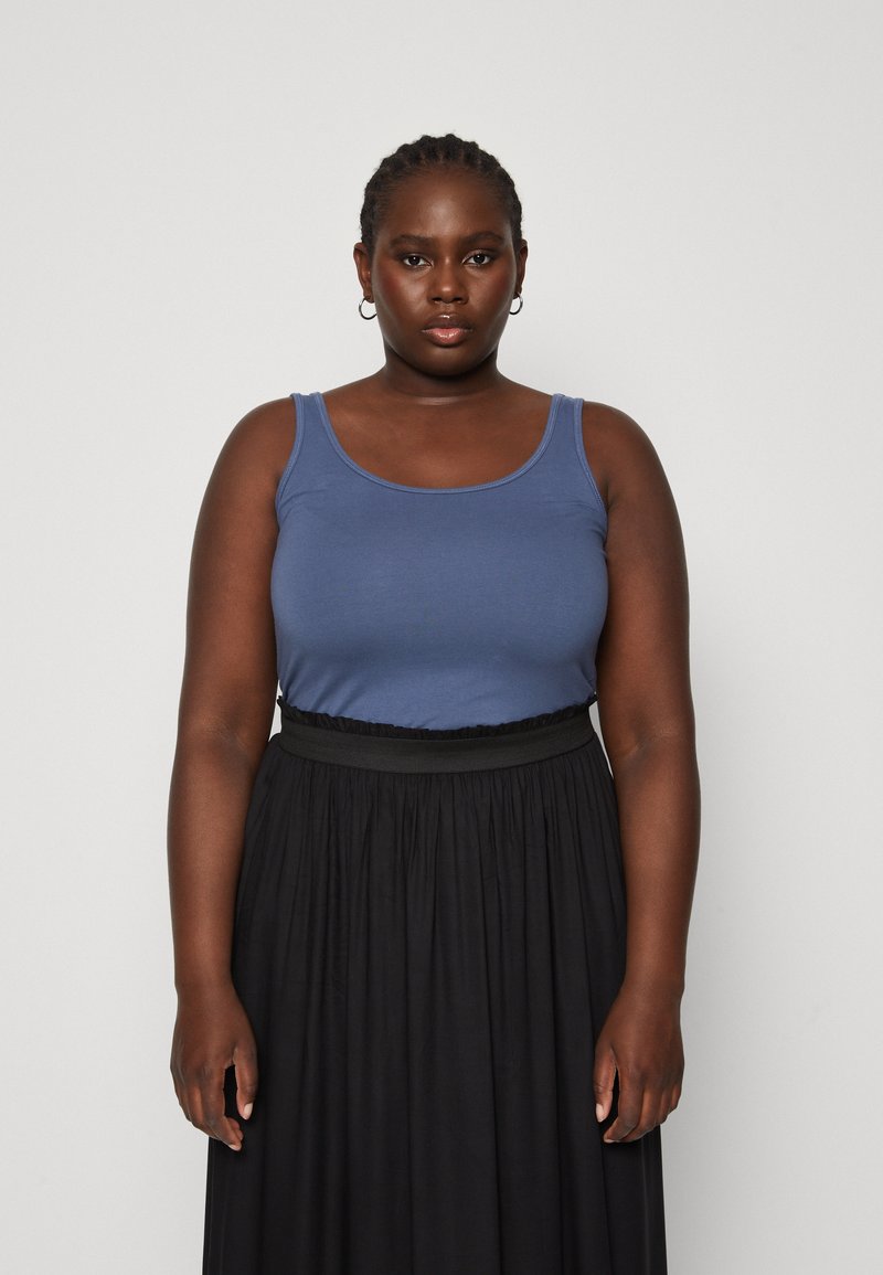 ONLY Carmakoma CARTIME TANK 2 PACK - Top - black/vitage indigo/black ...