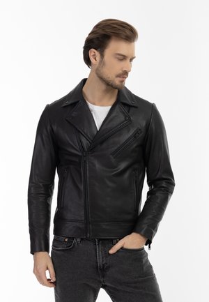 AllSaints TROST BIKER - Lederjacke - black/schwarz - Zalando.at